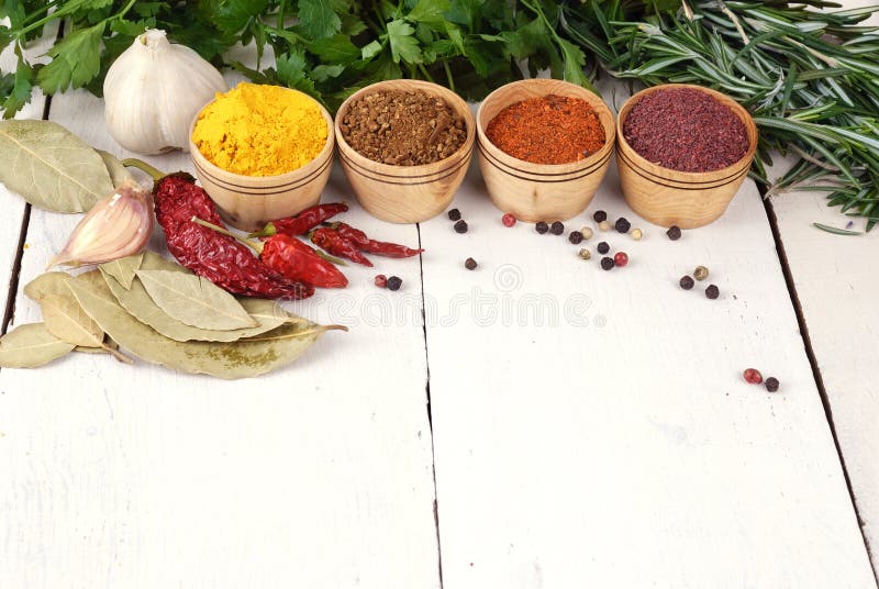 Diversas Clases De Condimentos Y De Hierbas Imagen de archivo - Imagen ...