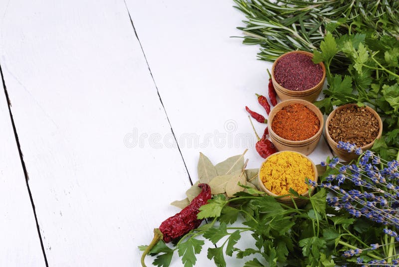Diversas Clases De Condimentos Y De Hierbas Imagen de archivo - Imagen ...