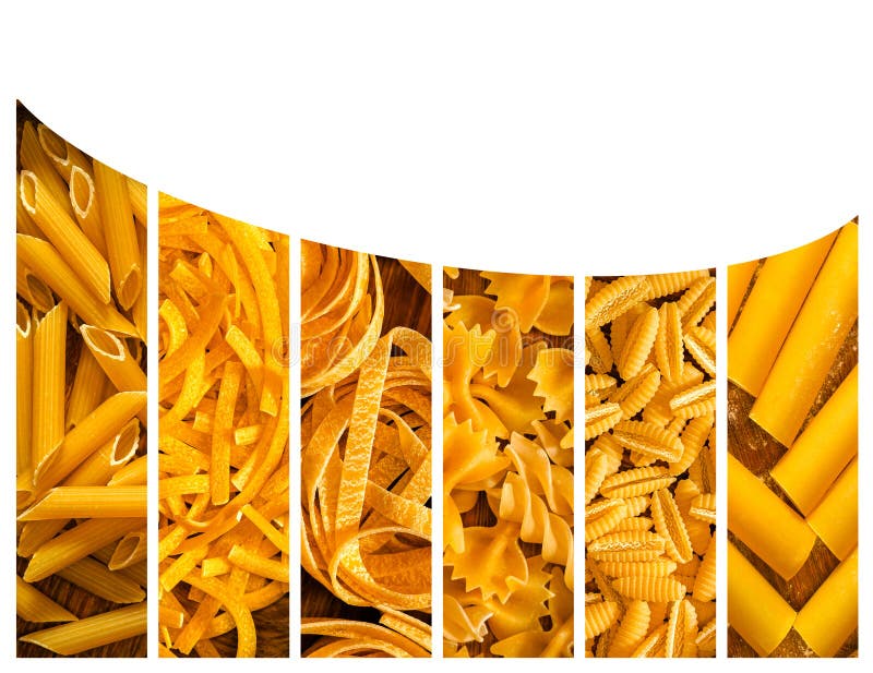 Diversas Clases De Pastas Italianas Collage De La Comida Imagen de ...