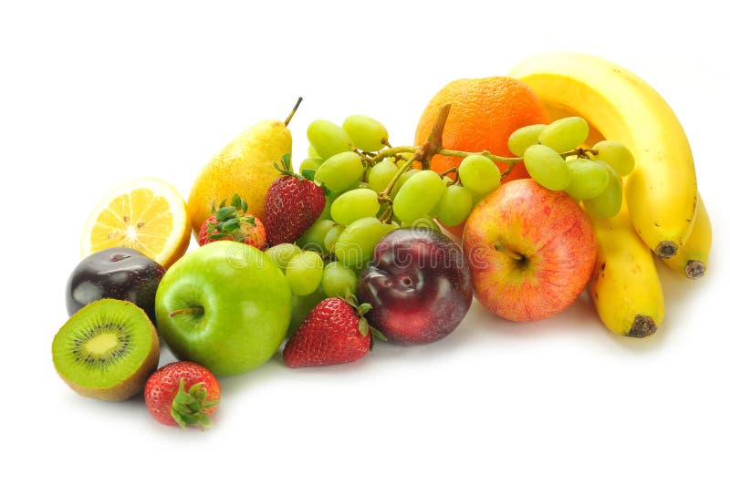 Varias frutas aisladas imagen de archivo. Imagen de fondo - 6098723