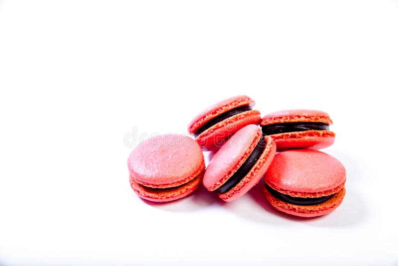Diversas Galletas Dulces Coloridas De Los Macarons Para El Postre Foto ...
