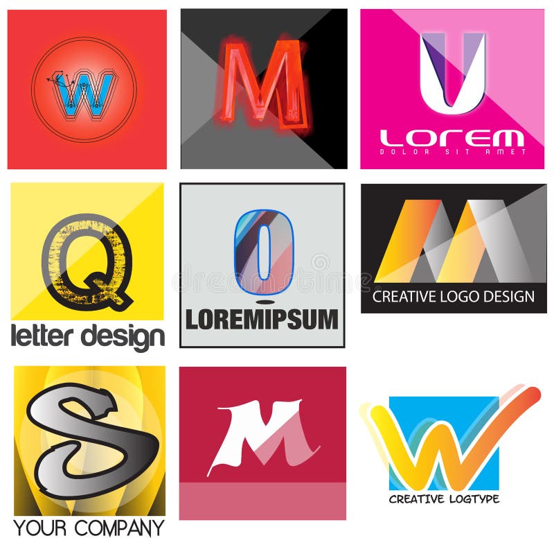 Diversas Letras Logo Set Signs Stock de ilustración - Ilustración de ...