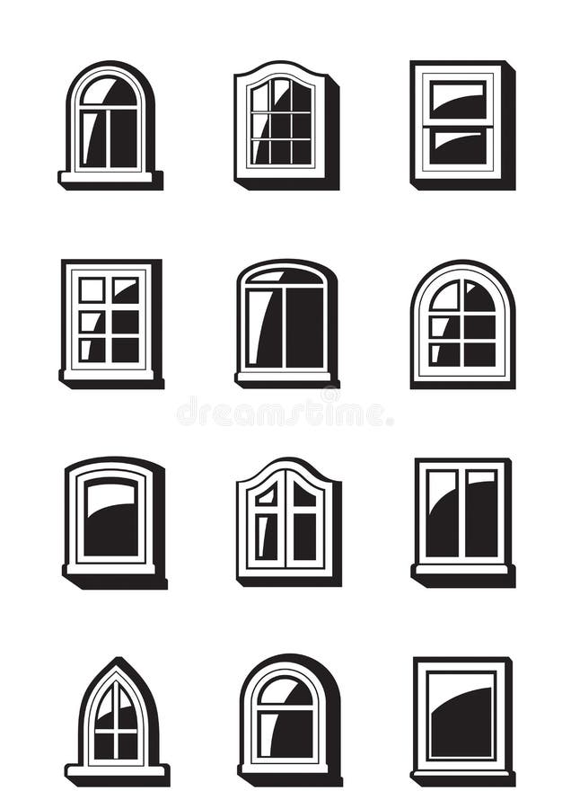 Diversas Ventanas De Edificios Ilustración del Vector - Ilustración de ...