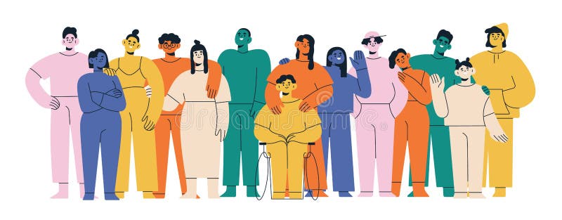 Diverse Abstract Characters, Group Portrait. Inclusive Society, Social ... Diverse Abstract Characters, Group Portrait. Inclusive Society, Social ...