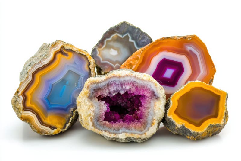 Diverse Agate Assortment Showcasing Rich Colors and Unique Patterns on ...