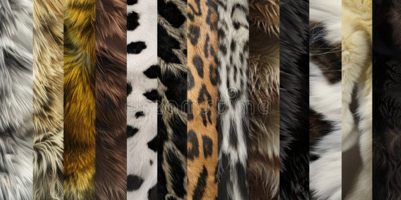 Diverse Animal Fur Textures Featuring Patterns of Leopard, Tiger, Zebra ...
