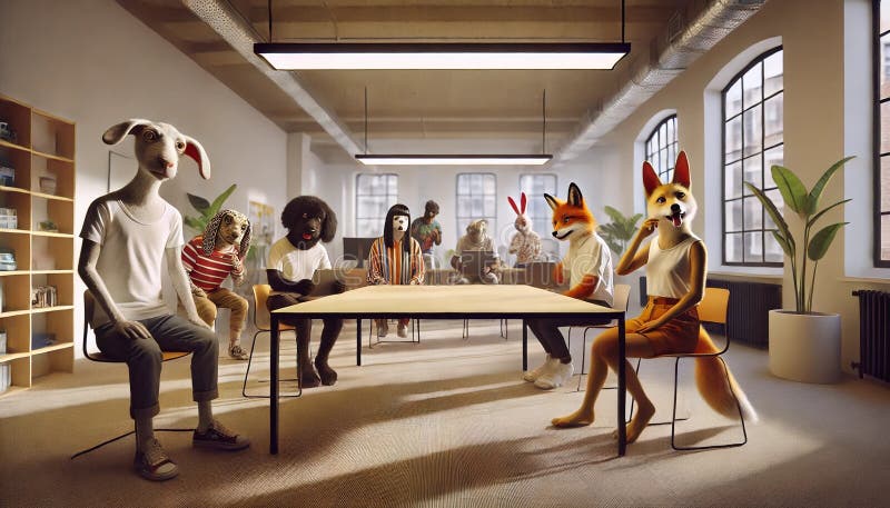Diverse Animals in a Modern Workspace Promoting Inclusion Stock ...