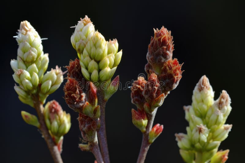 Diverse Array of Buds in Various Stages of Opening Stock Illustration ...