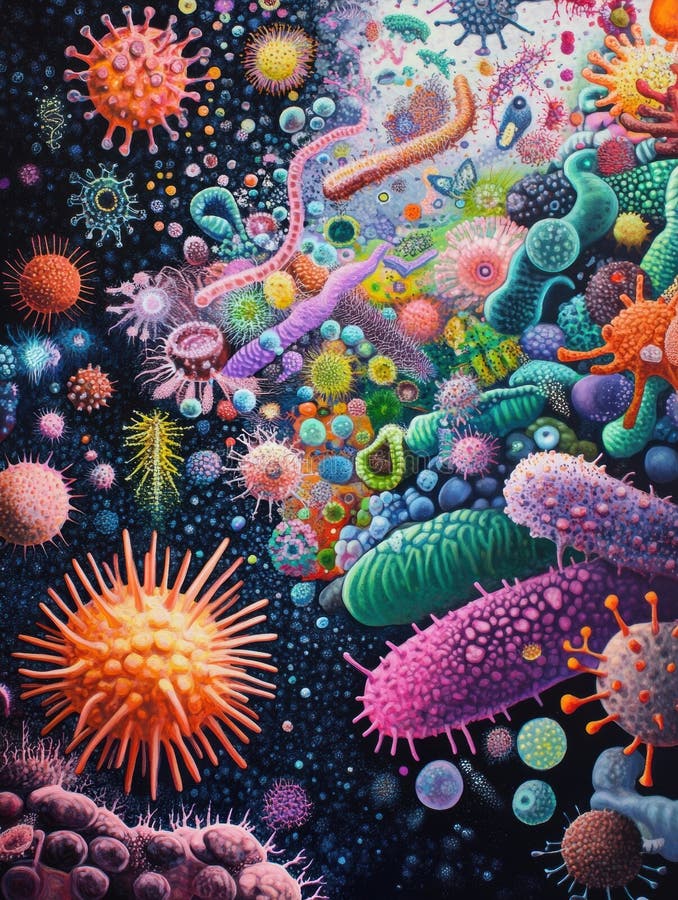 Diverse Array of Colorful Bacteria and Microbes Thriving in a ...