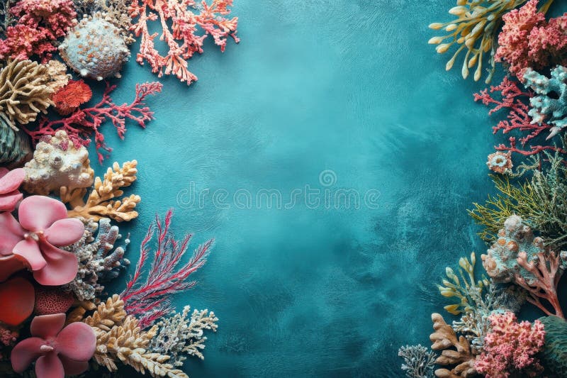 Vibrant Coral Reef with Colorful Corals and Aquatic Plants on a ...