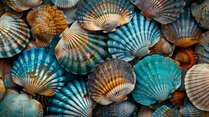 Diverse Array of Colorful Seashells Stock Illustration - Illustration ...