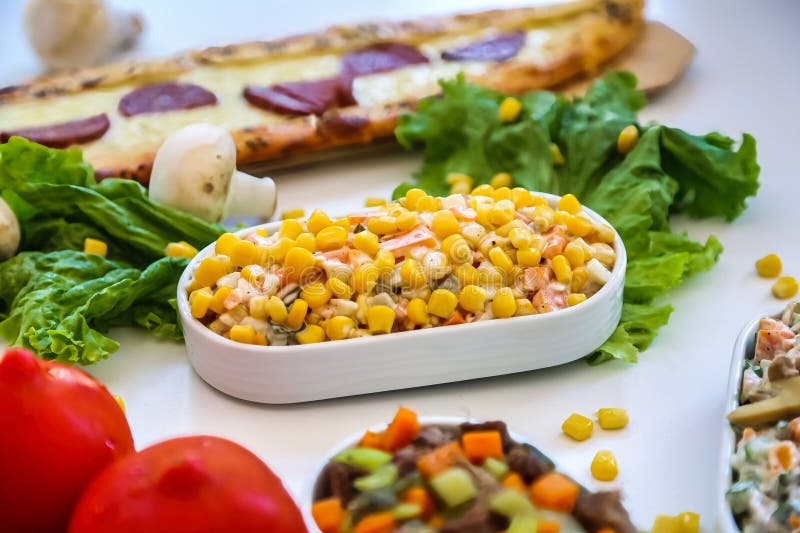 Diverse Array of Food Items on a Table Stock Image - Image of ...