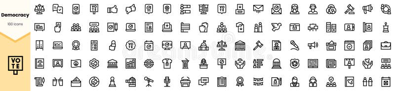 A Diverse Array of Icons Symbolizing Democratic Values, Voting, and ...