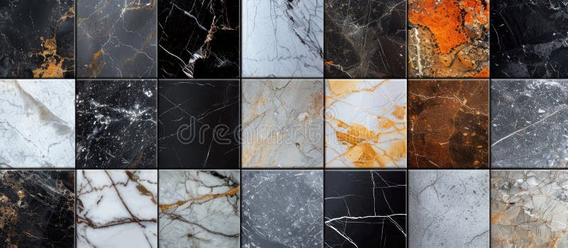 Diverse Array of Marble Tiles Stock Photo - Image of unique ...
