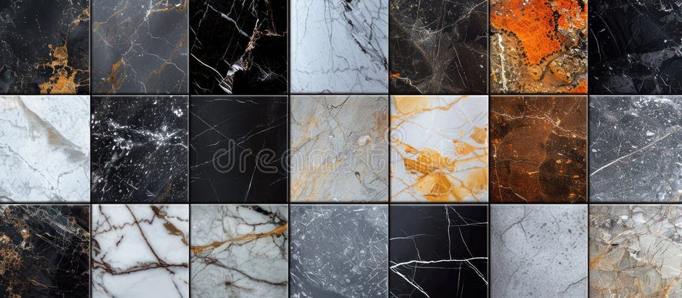 Diverse Array of Marble Tiles Stock Photo - Image of unique ...