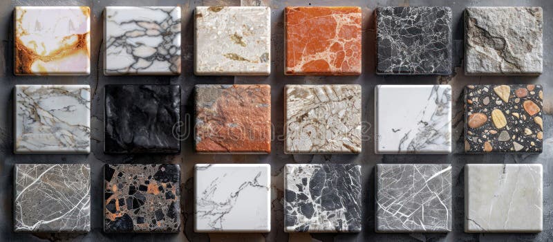 Diverse Array of Marble Tiles Stock Photo - Image of craftsmanship ...