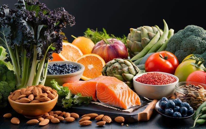 A Diverse Array of Nutrient-rich Foods, Highlighting the Importance of ...