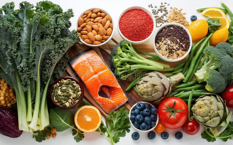 A Diverse Array of Nutrient-rich Foods, Highlighting the Importance of ...