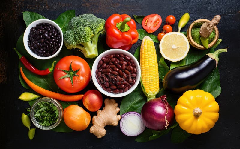 A Diverse Array of Nutrient-rich Foods, Highlighting the Importance of ...