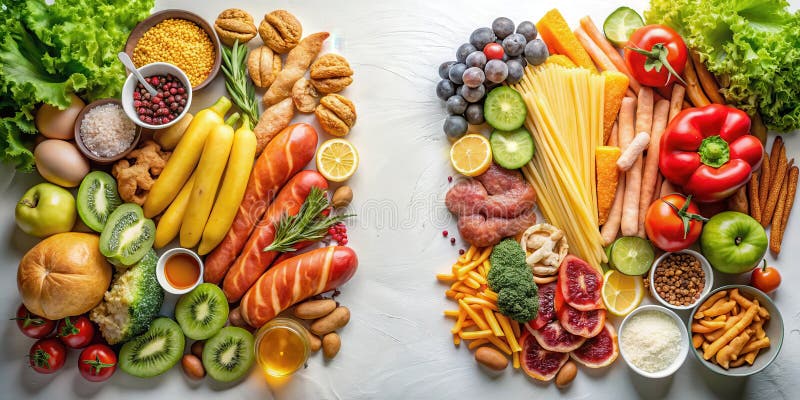 A Diverse Array of Nutritious Foods a Balanced Diet of Fruits ...