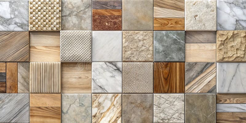 A Diverse Array of Square Tiles Showcasing Various Textures and ...
