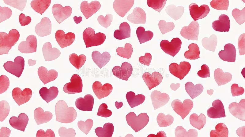 A Diverse Array of Watercolor-painted Heart Shapes, Perfect for ...