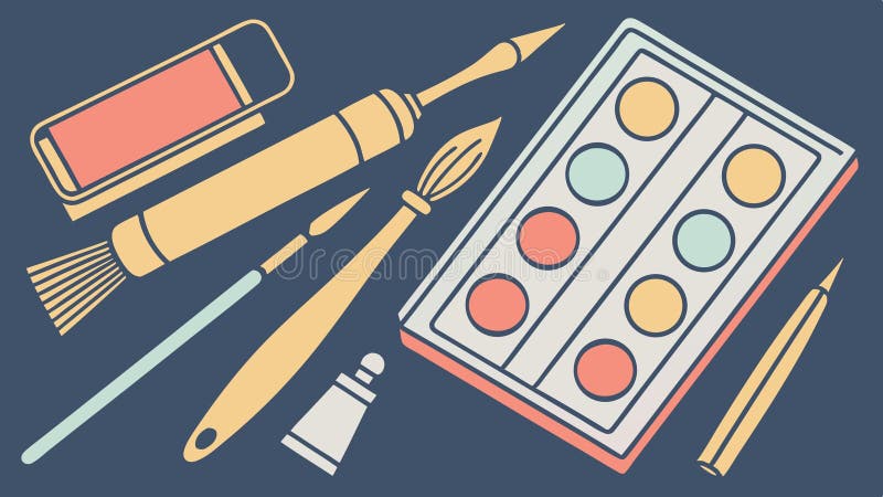 Diverse Art Supplies, Creativity, Artistic Passion. Vector Design ...