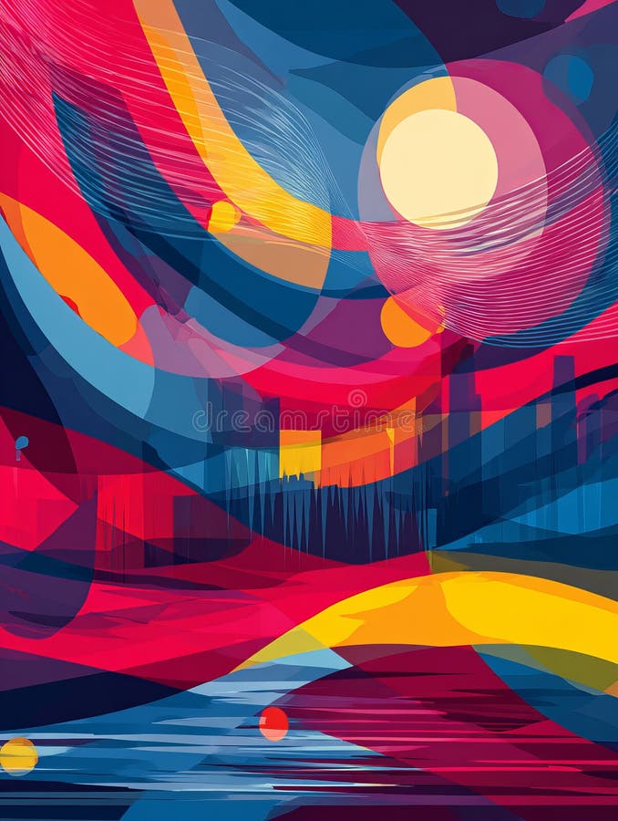 Lunar Echoes and Radiance stock illustration. Illustration of text ...