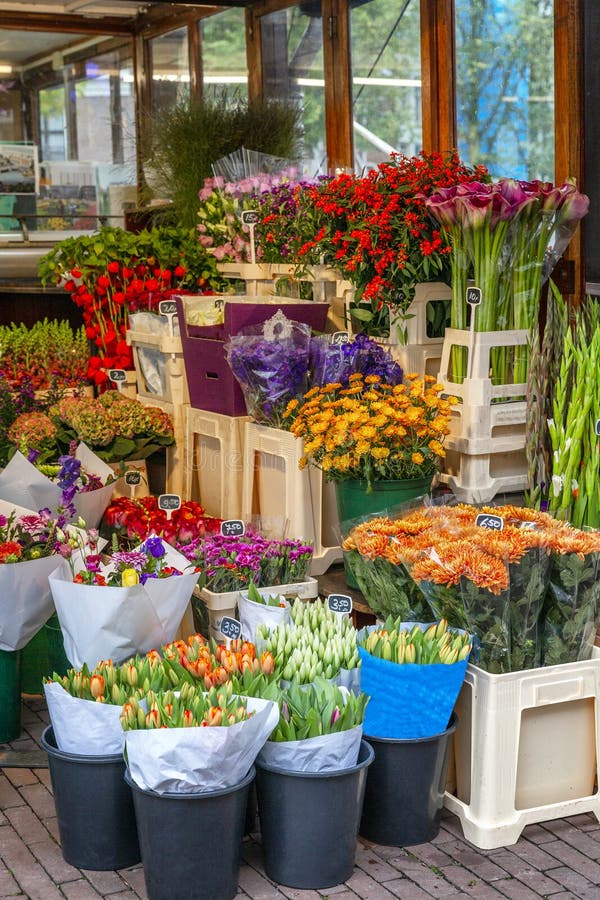 A Diverse Assortment of Beautiful Bouquets in a Flower Shop. Stock ...