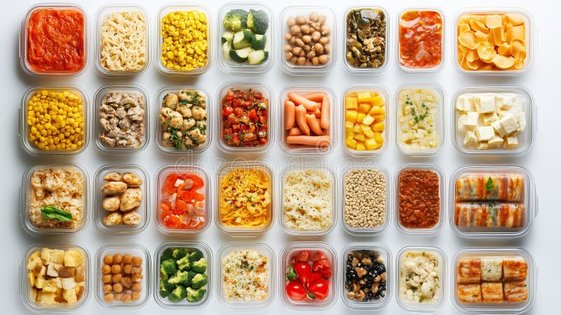Variety of Meal Prep Containers Filled with Colorful, Healthy ...