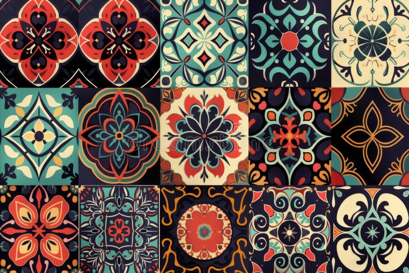 Diverse Assortment of Nine Vibrant Seamless Patterns in Vector Set for ...