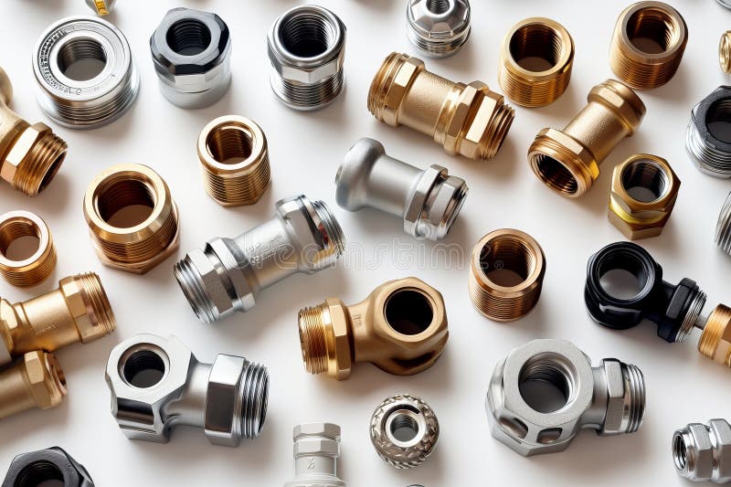 A Diverse Assortment of Plumbing Fittings and Connectors Arranged ...