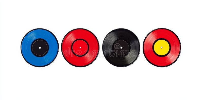 A Diverse Assortment of Vinyl Records in Various Hues and Patterns, Set ...