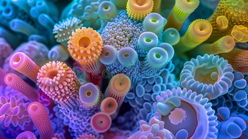 A of Diverse Bacterial Cells Each with Unique Shapes and Sizes Populate ...