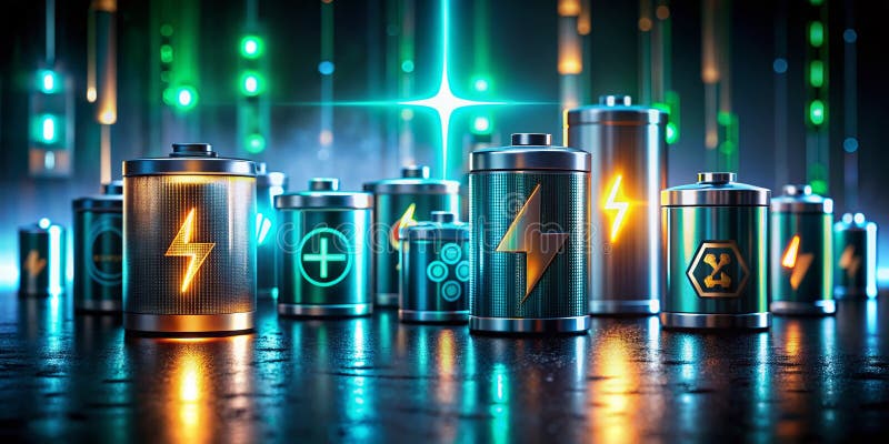 Diverse Battery Cell Symbols a LowLight Visual Exploration of Power and ...