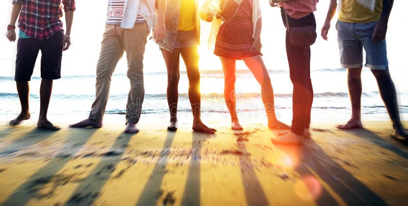 Diverse Beach Summer Friends Fun Bonding Concept Stock Image - Image of ...