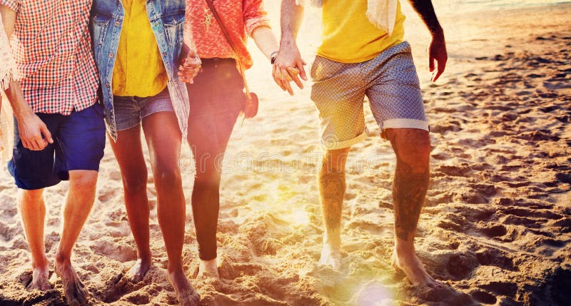 Diverse Beach Summer Friends Fun Bonding Concept Stock Photo - Image of ...