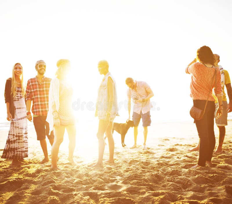 Diverse Beach Summer Friends Fun Bonding Concept Stock Image - Image of ...