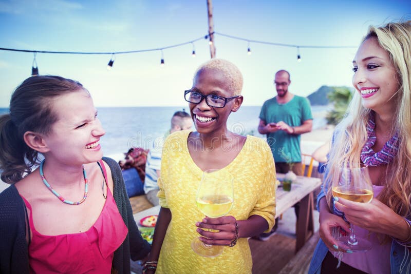 Diverse Beach Summer Party Roof Top Fun Concept Stock Photo - Image of ...