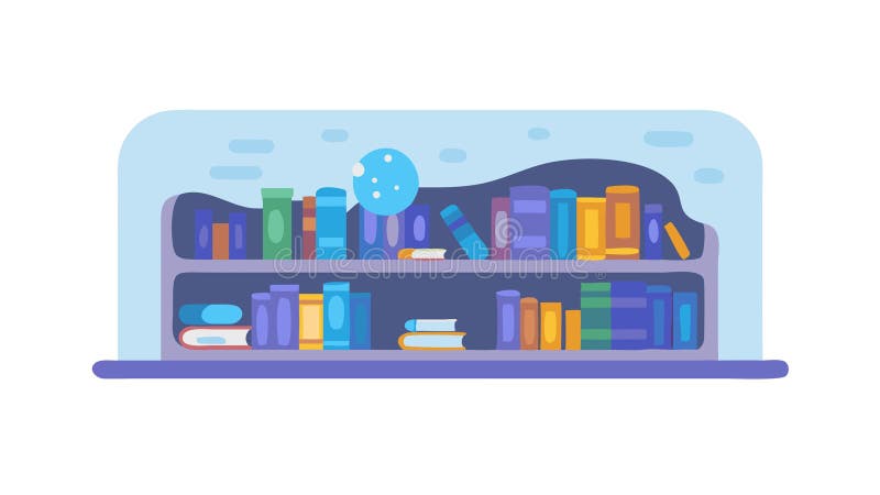 Diverse Bookshelf Collection, Comprehensive Knowledge and Learning, Vector Design Generative AI ...