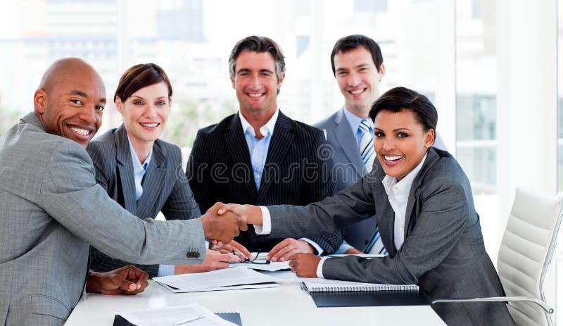 A Diverse Business Group Closing a Deal Stock Photo - Image of engineer ...