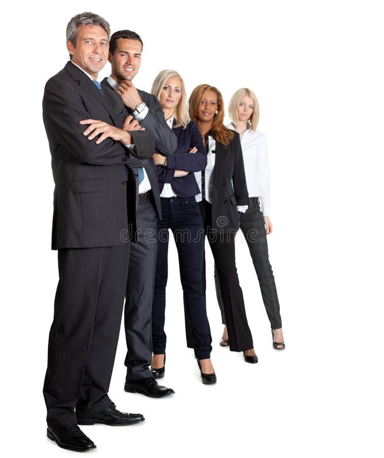 Diverse Business Group Standing Proudly on White Stock Image - Image of ...