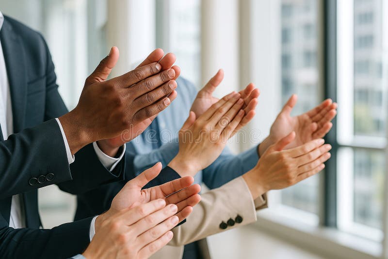 Diverse Business Hands Clapping during Office Presentation Stock ...