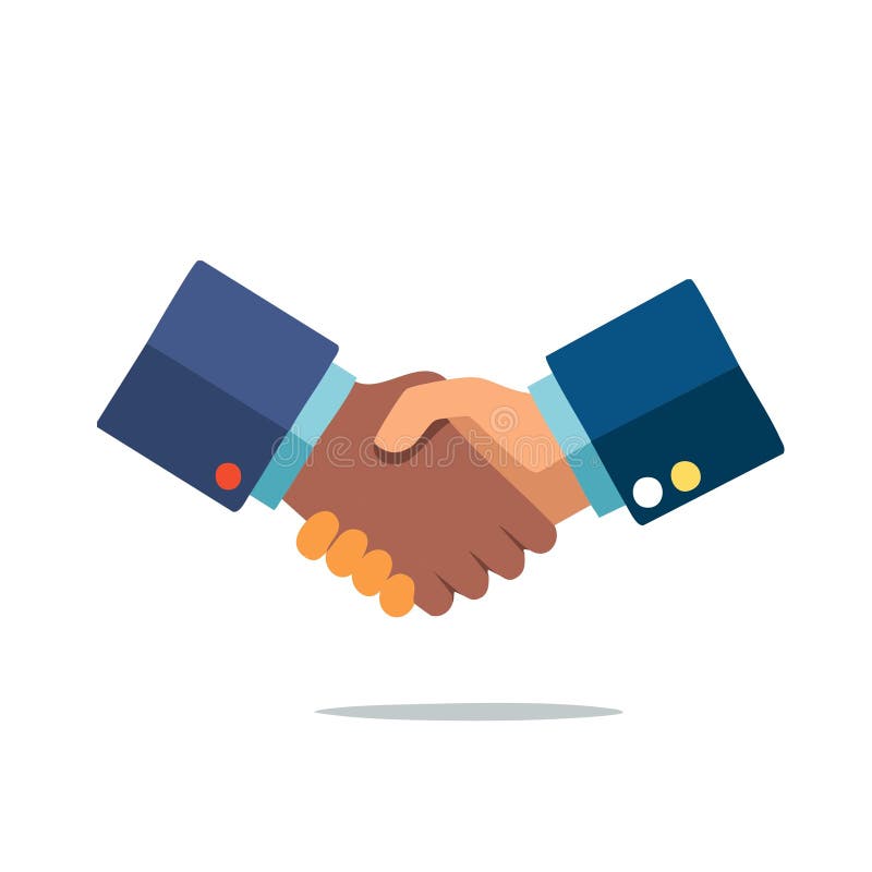 Diverse Business Handshake Vector Icon for Partnership and Agreement Stock Vector - Illustration ...