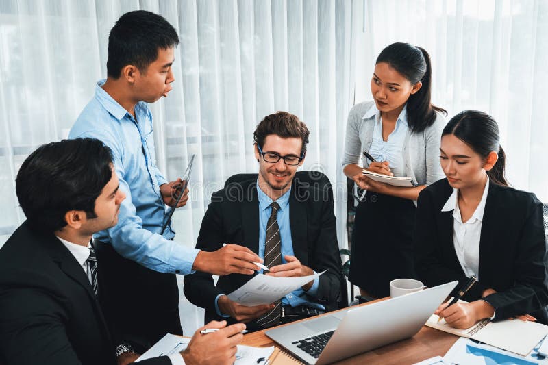 Diverse of Business People Discuss Business. Meticulous Stock Photo ...