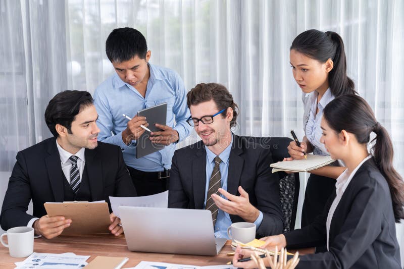 Diverse of Business People Discuss Business. Meticulous Stock Image ...