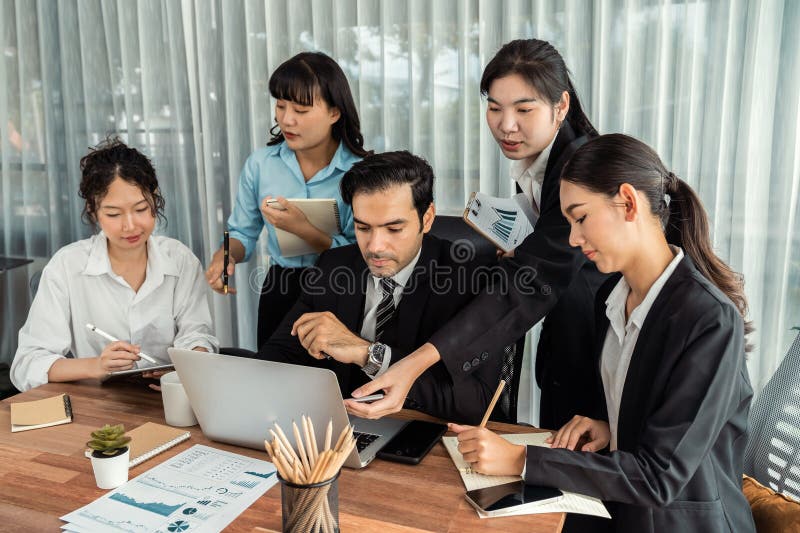 Diverse of Business People Discuss Business. Meticulous Stock Photo ...