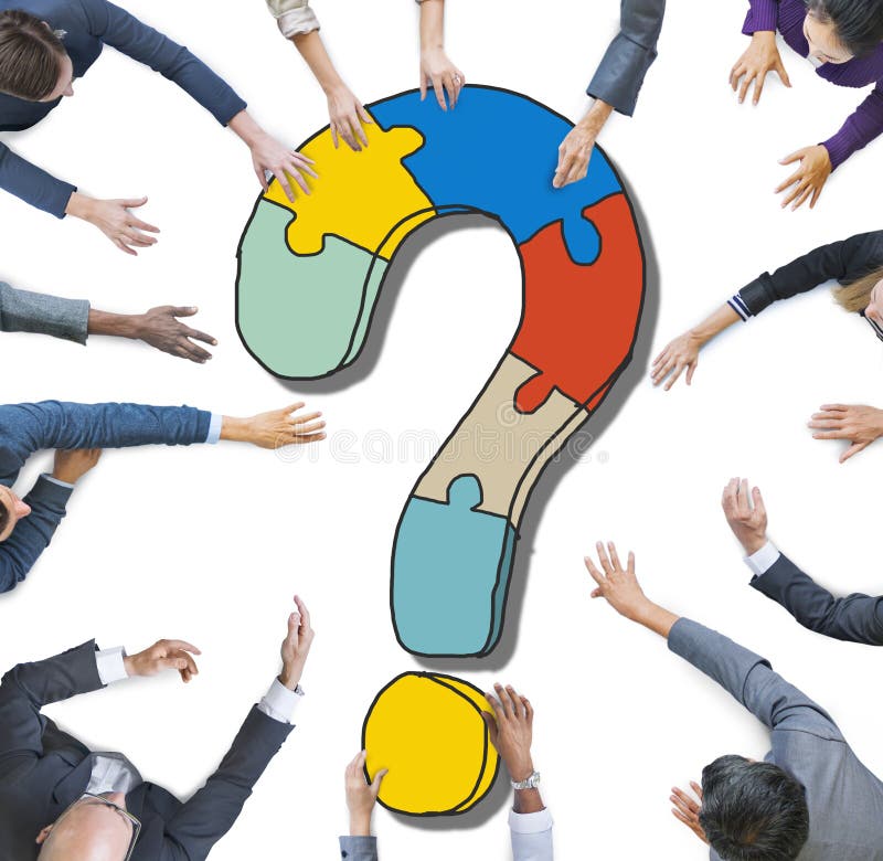 Diverse Business People with Question Marks Stock Photo - Image of ...