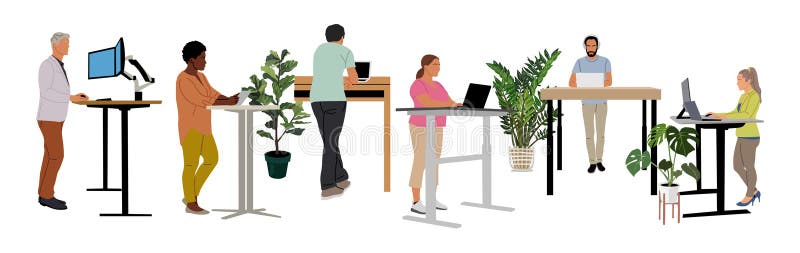 Diverse Business People Working at Laptop Computer Stock Vector ...