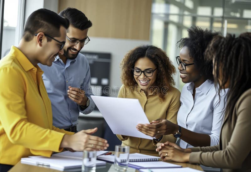 Diverse Business Professionals Collaborating, Strategizing, and ...